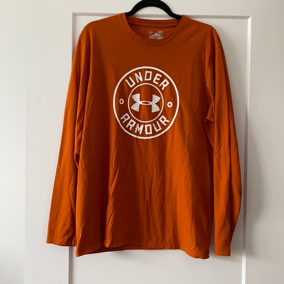 Under Armour | Shirts | Under Armour Heat Gear Orange Longsleeve Shirt ...